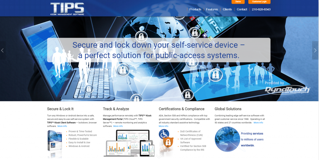 DynaTouch launches new website for TIPS Kiosk Management Software